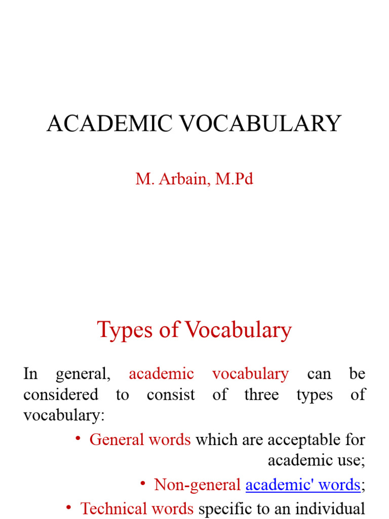 Academic Vocabulary | PDF | Vocabulary | English Language