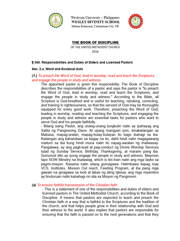 Written Report | PDF | United Methodist Church | Methodism