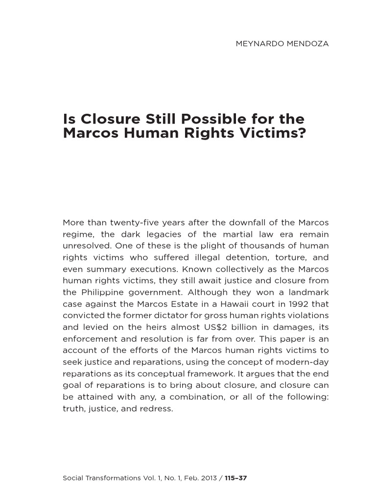 19 Is Closure Still Possible For The Marcos Human Rights Victims | PDF ...
