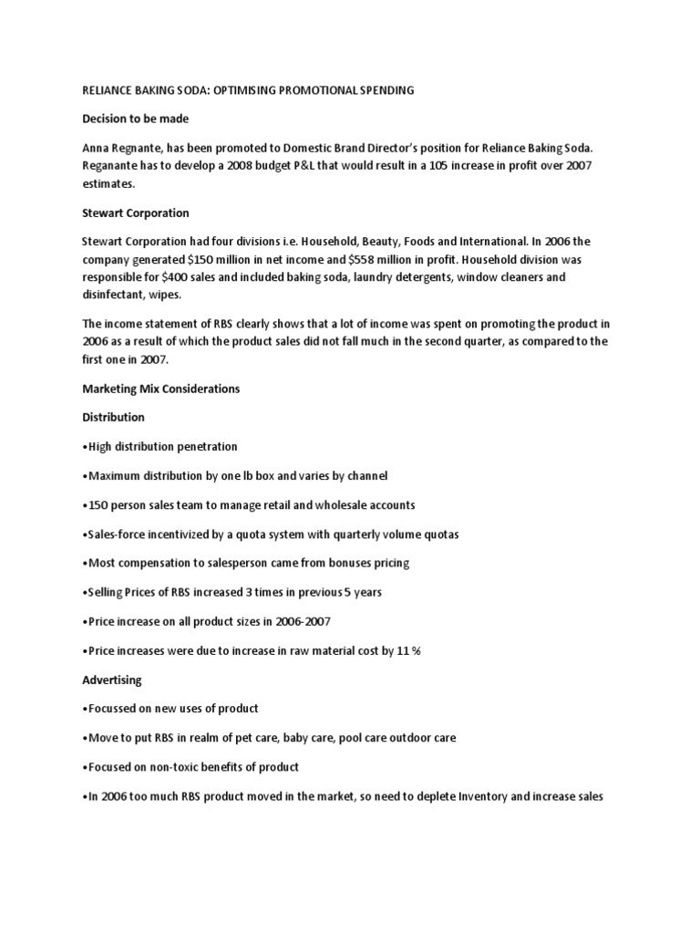 Reliance Baking Soda | PDF | Sales | Advertising