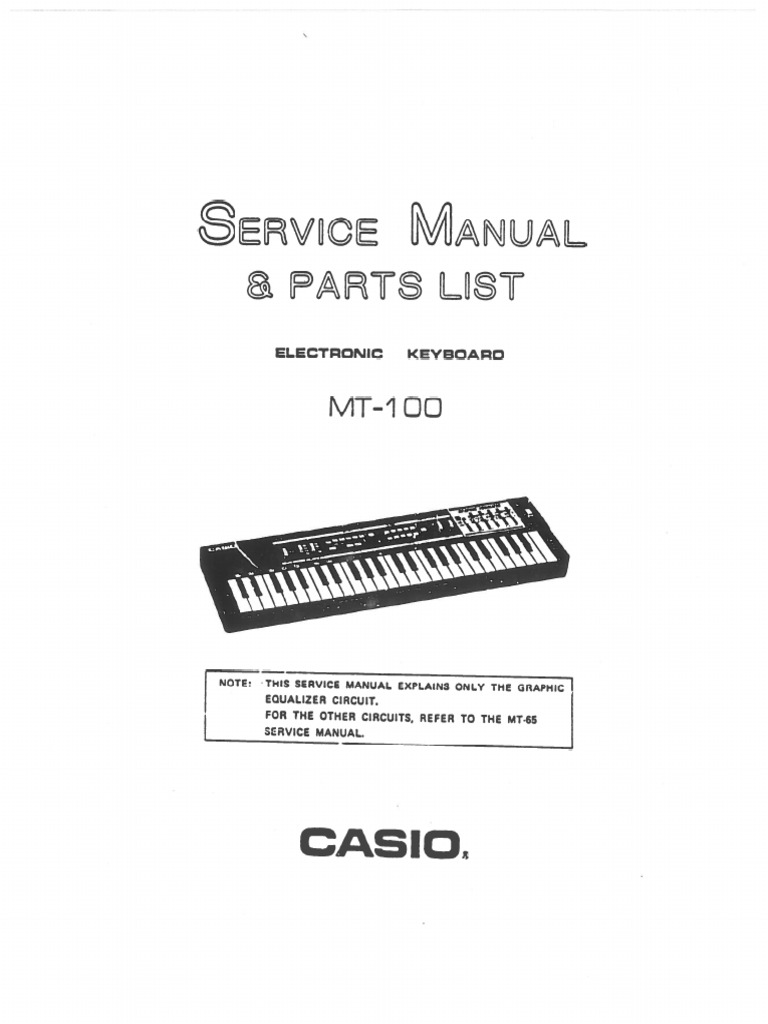 Casio MT 100 Service Manual | PDF