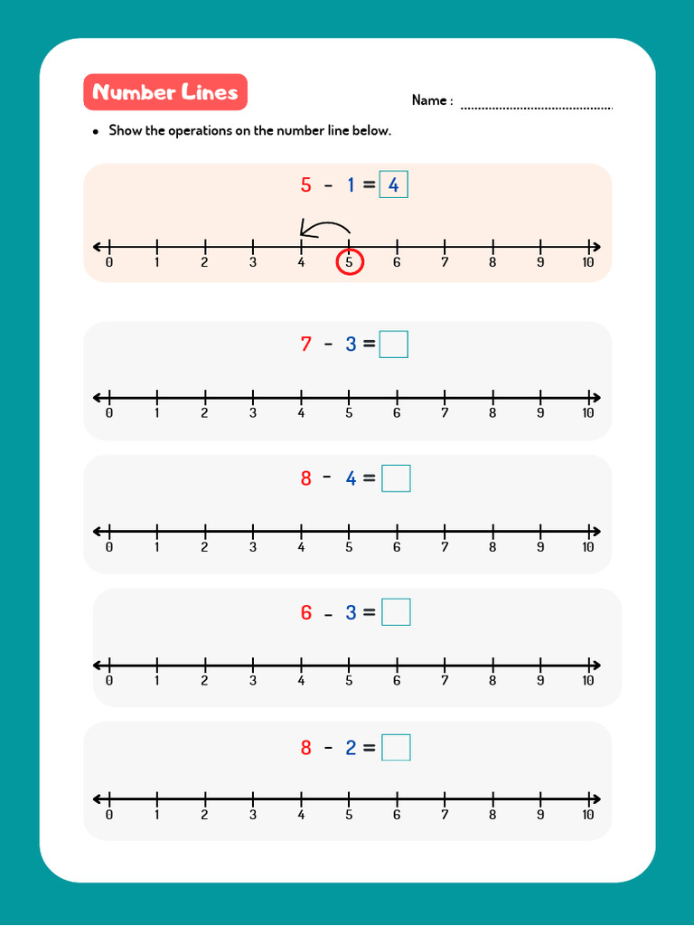 Number Line Mathematics Addition Worksheet Age 7 Primary School ...