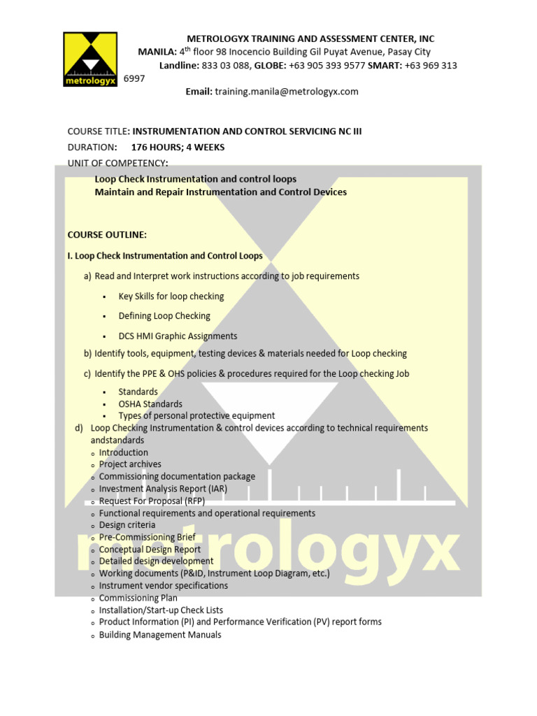 Instrumentation and Control Servicing NC III | PDF | Instrumentation ...
