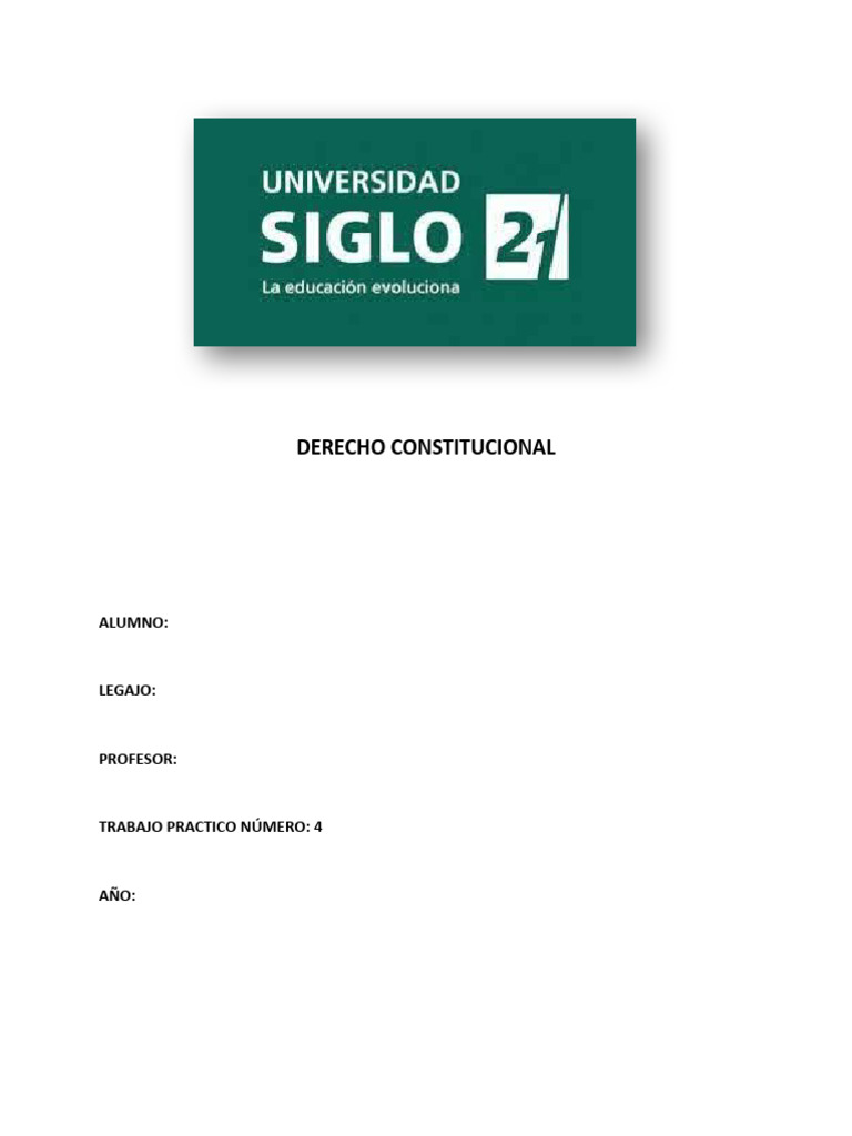 Tp4 Lescano Constitucional | PDF | Separación de poderes | Constitución