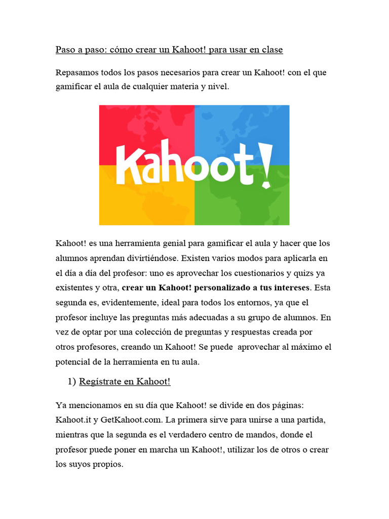 Tutorial Kahoot | PDF | Informática | Software