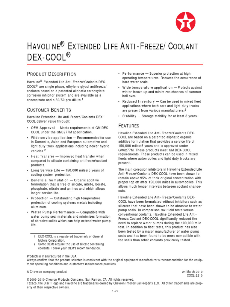 ELC DexCool PDS | PDF | Chemistry | Materials
