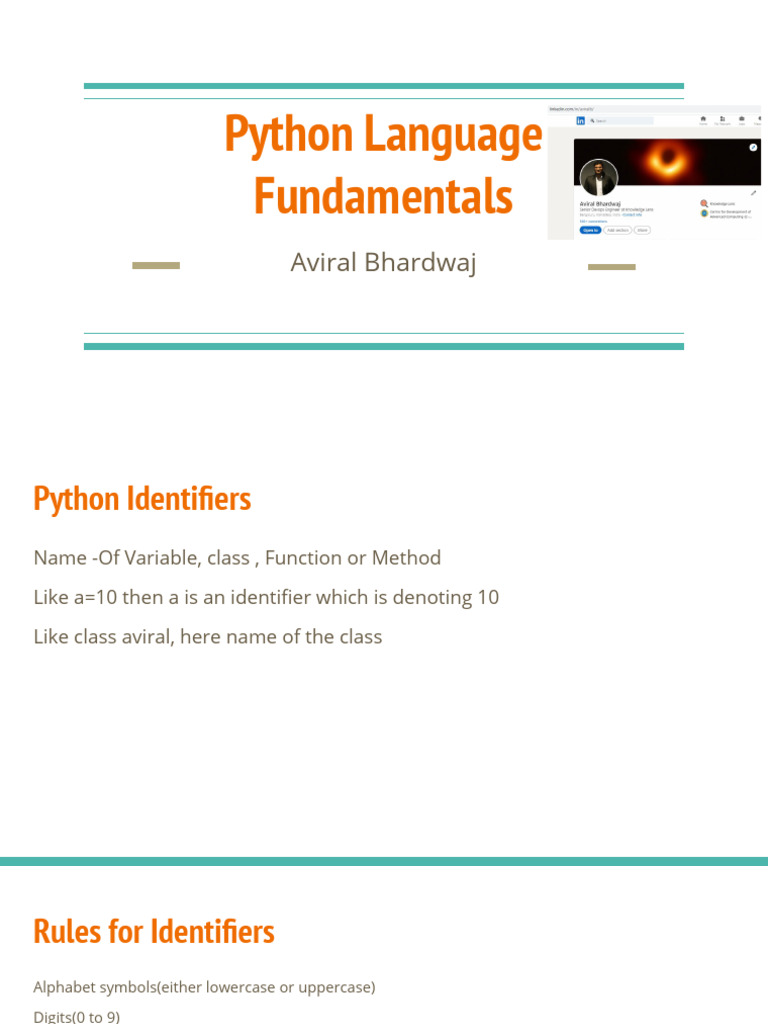 Python Language Fundamentals | PDF