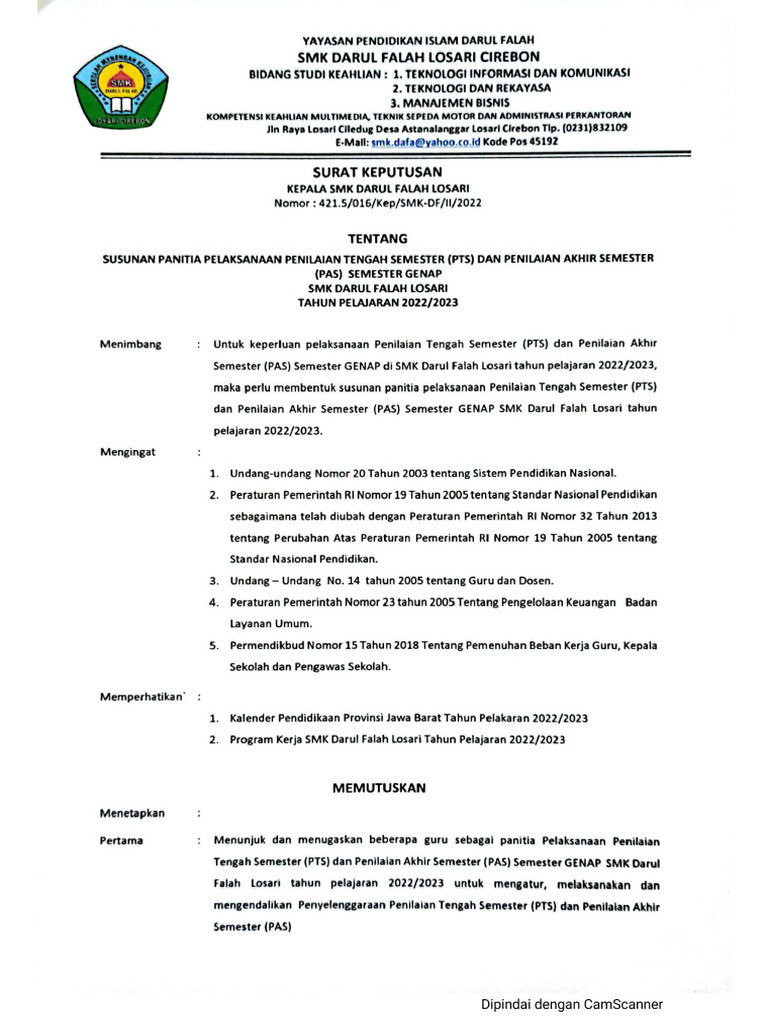 SK PTS Pas Genap | PDF