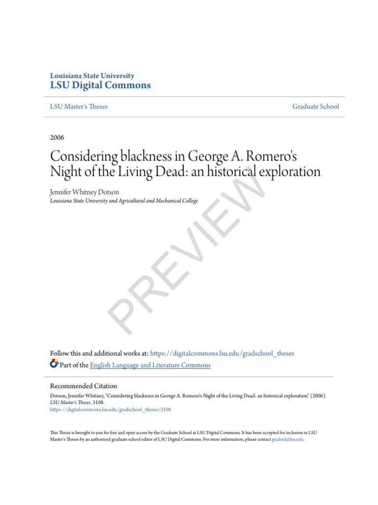 Blackness in Night of The Living Dead | PDF | Zombies | Haitian Vodou