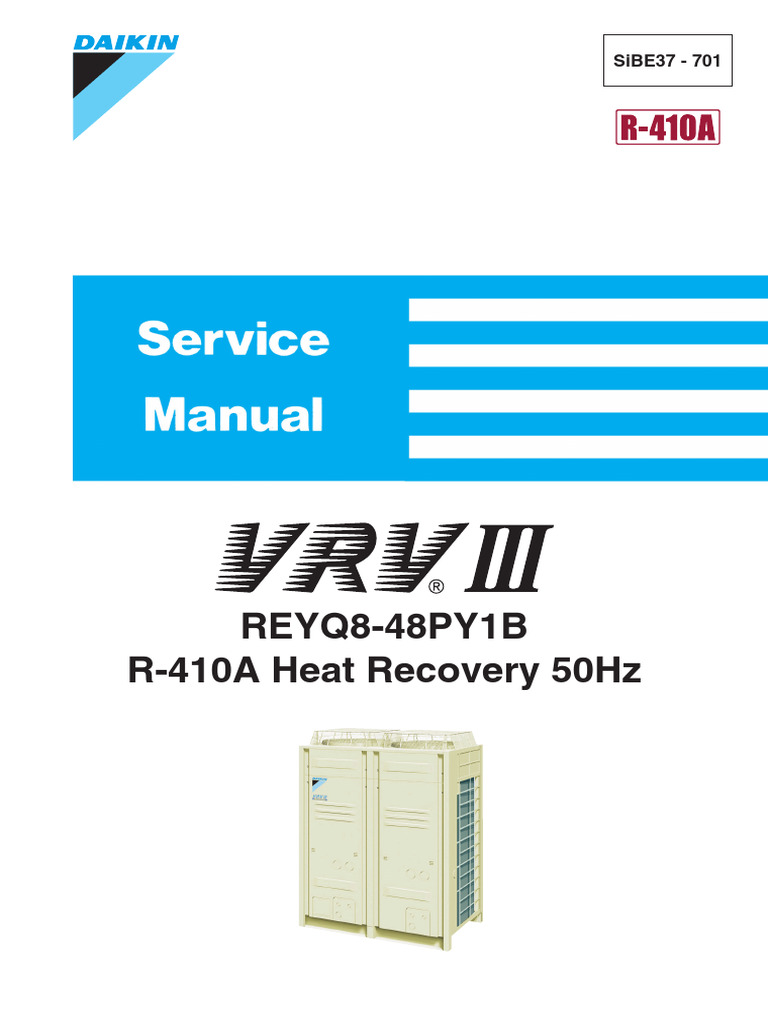 VRV-3 Heat Recovery Service Manual | PDF | Leak | Electrical Connector