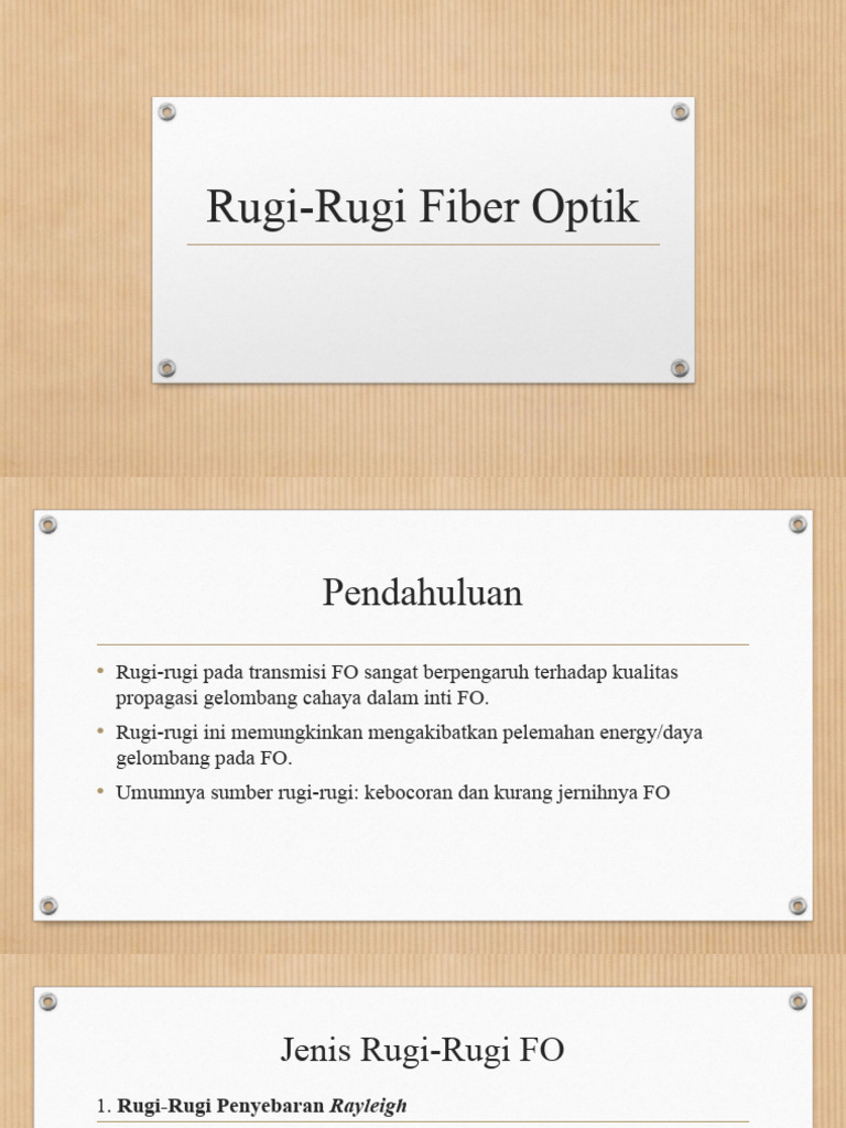 Materi 4 - Rugi-Rugi Fiber Optik | PDF