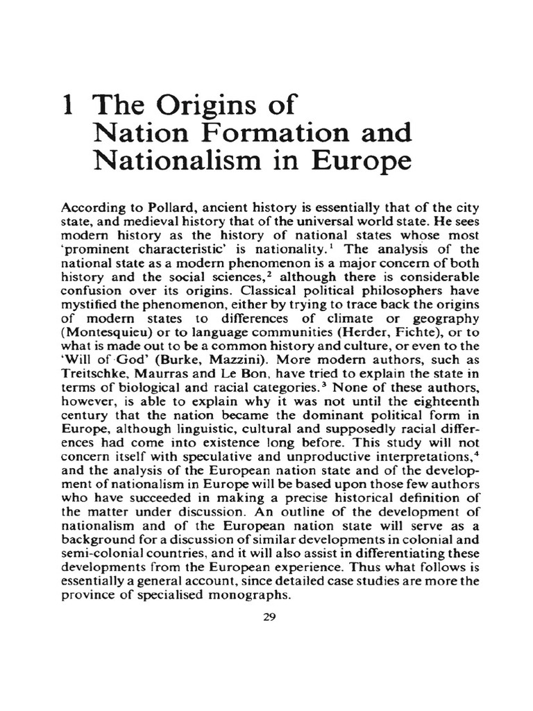 The Origins of Nation Formation and Nationalism in Europe | Download ...