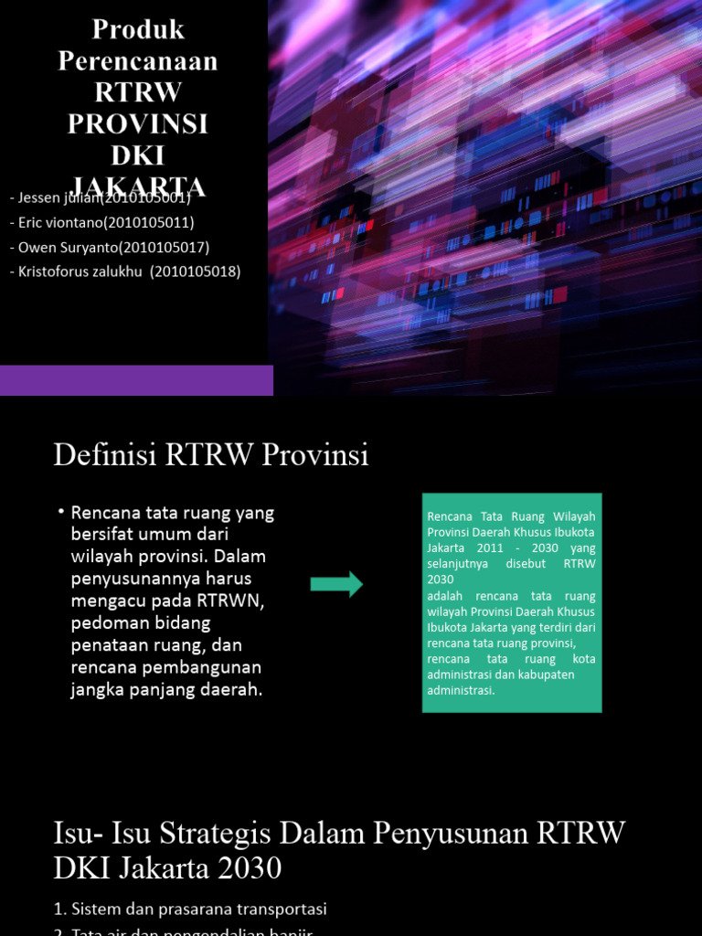 Produk Perencanaan RTRW Provinsi Dki Jakarta PPWK | PDF