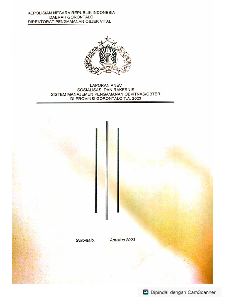 Laporan Anev Giat Rakernis Ditpamobvit Polda Gorontalo | PDF