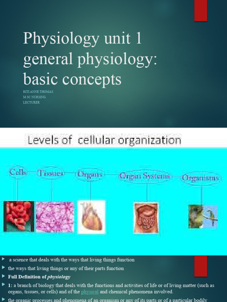 Physiology PPT Unit 1 | PDF | Cell Membrane | Mitosis
