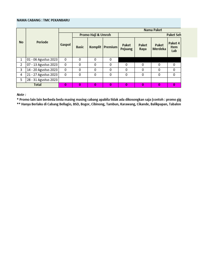 Template Laporan Agustus 2023 | PDF