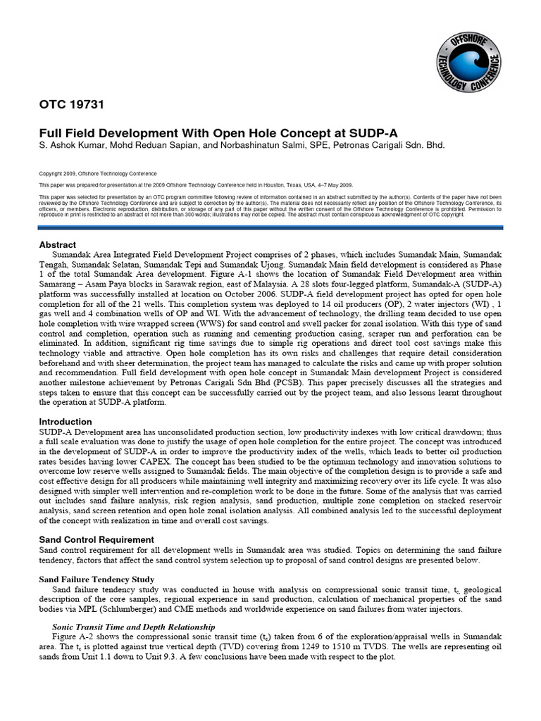 Otc19731 FULL FIELD DEVELOPMENT WITH OPEN HOLE CONCEPT | PDF ...