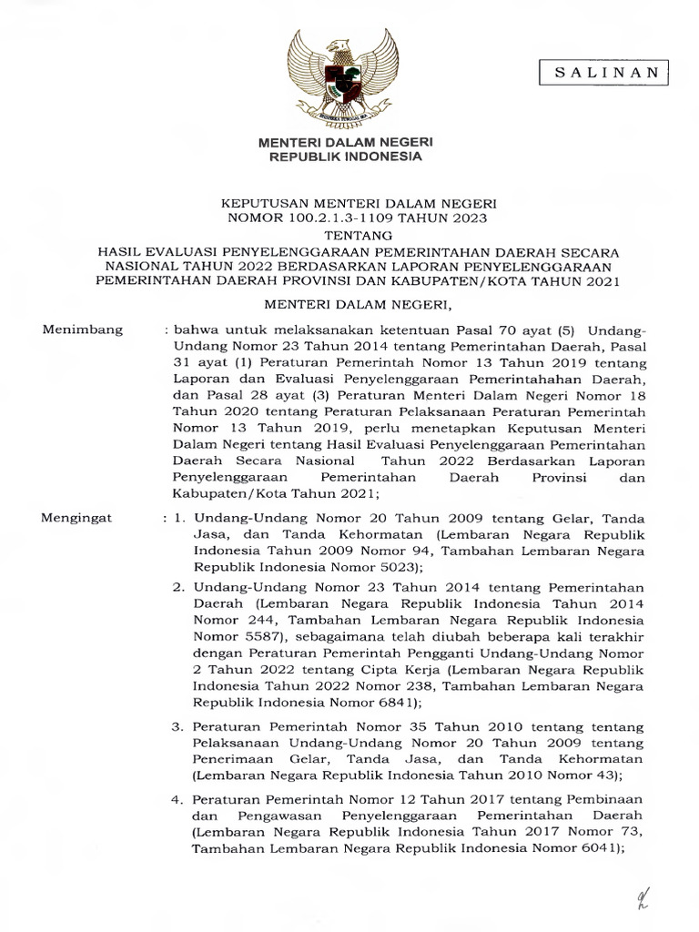 Salinan Kepmen Hasil Eppd Tahun 2021 | PDF