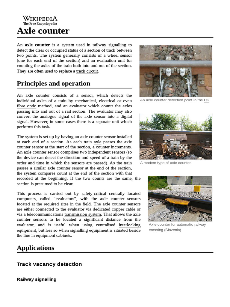 Axle Counter | Download Free PDF | Transportation Engineering ...