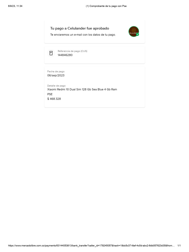 Comprobante de Tu Pago Con Pse | PDF | Finanzas y dinero