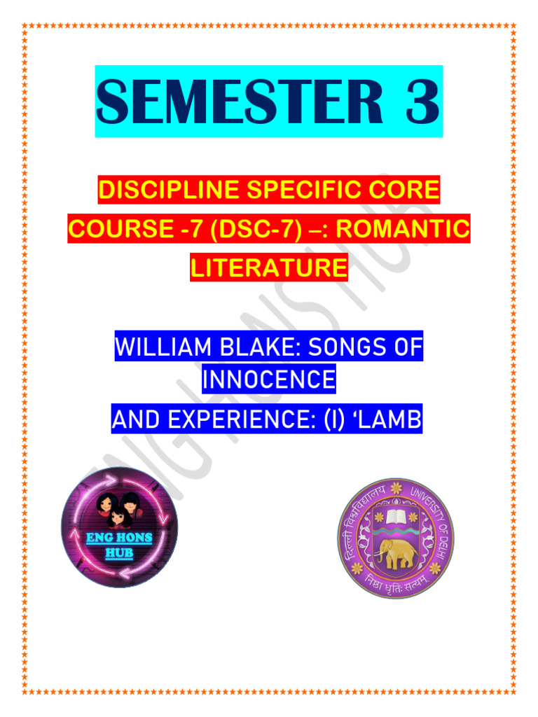 Analysis of Blake's "The Lamb" | PDF | Lamb Of God | William Blake