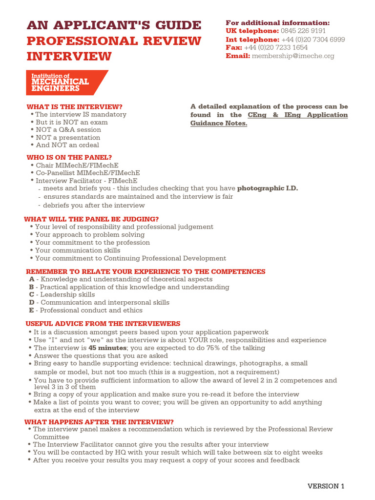 An Applicant's Guide Professional Review Interview | PDF ... An Applicant's Guide Professional Review Interview | PDF ...