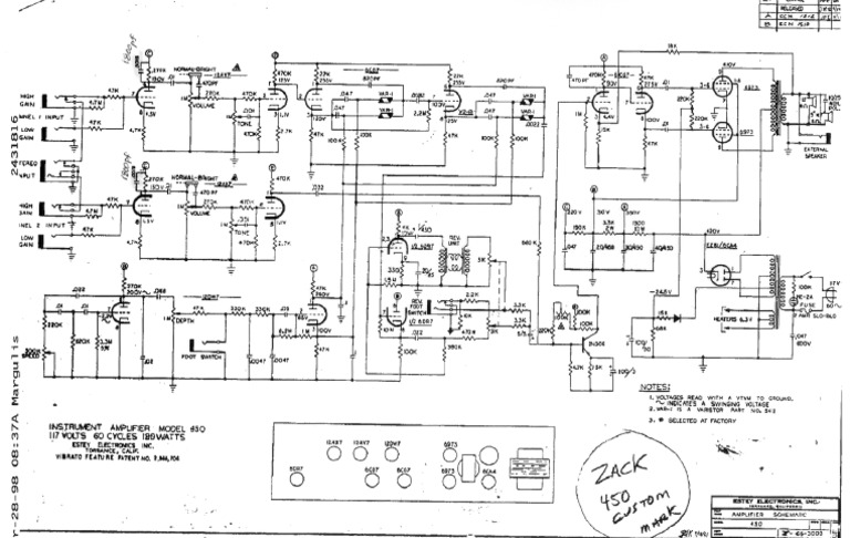 Magnatone 450 Amplifier Schematic | PDF