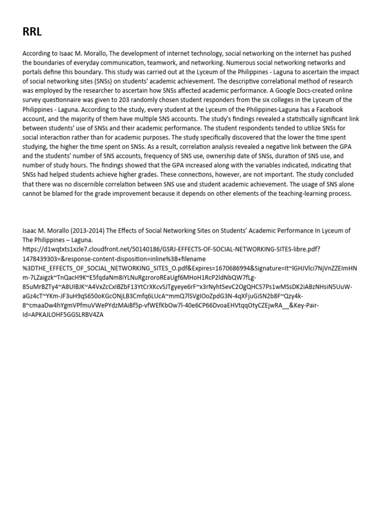 RRL & RRS Local | PDF | Social Networking Service | Communication