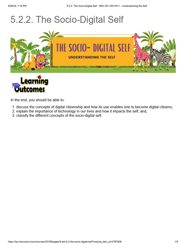 5.2.2. The Socio-Digital Self - GEC 001-CE12S11 - Understanding The ...