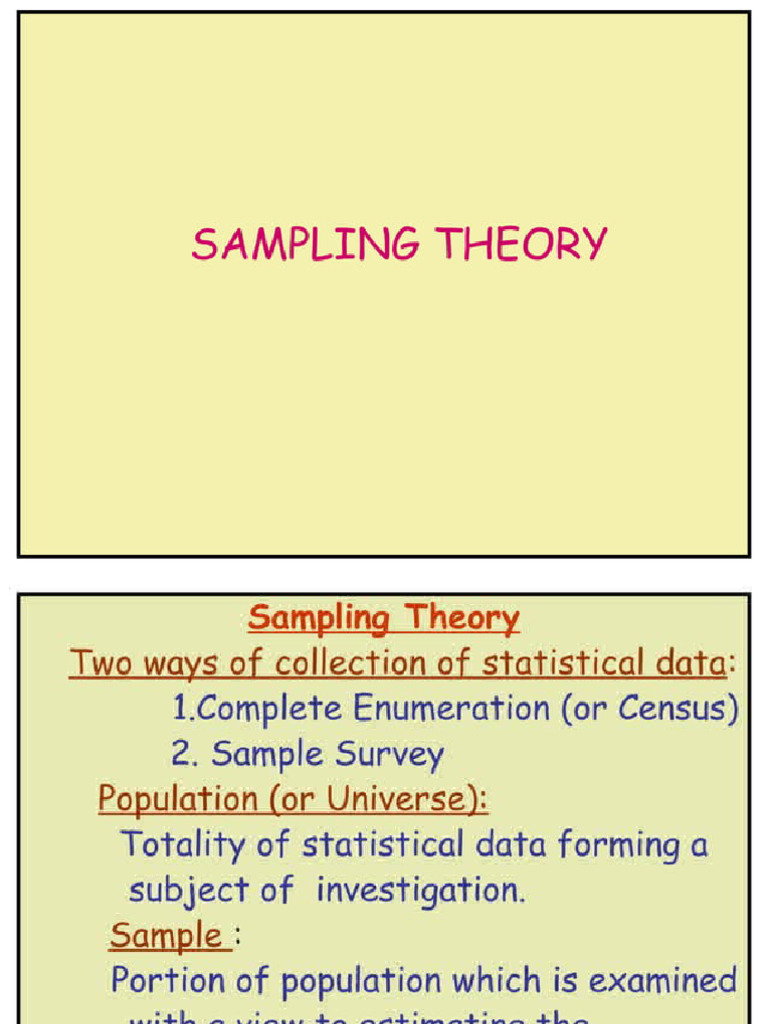 Sampling Theory 111 | PDF