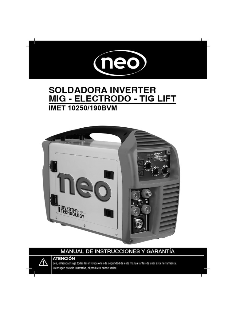 Imet 10250 190 BVN Neo Manual | PDF | Soldadura | Construcción