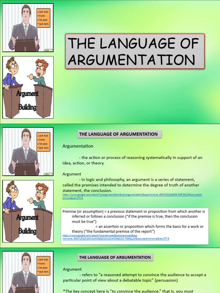 The Language of Argumentation Part 5 B | PDF | Logic | Argumentation Theory