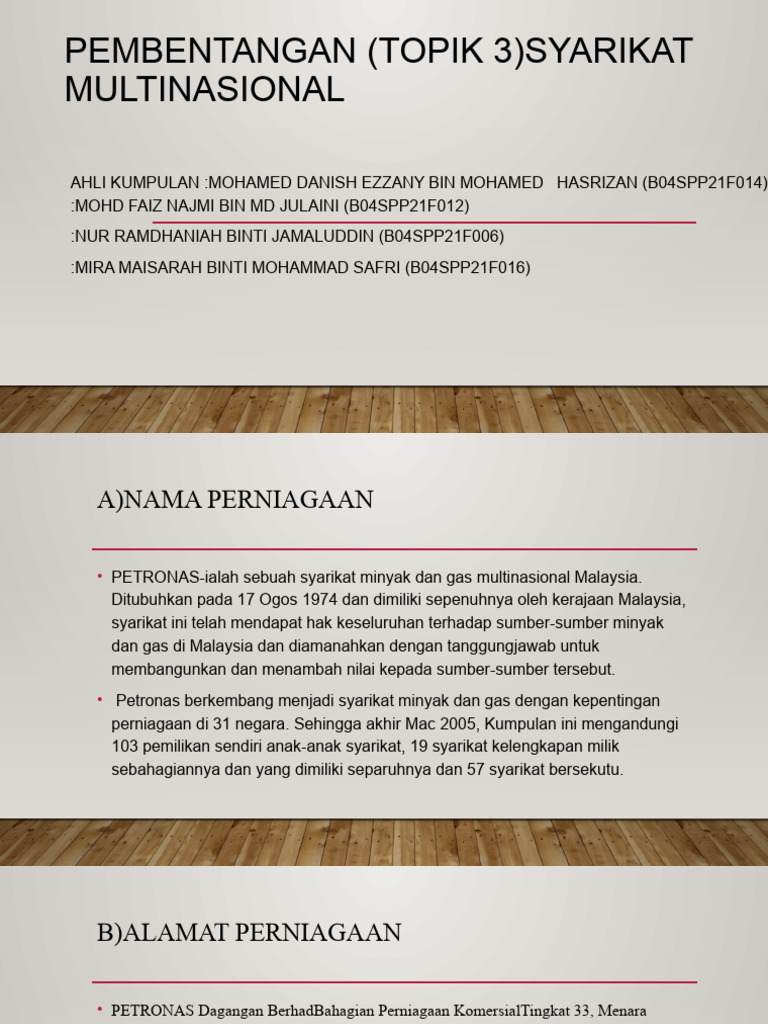 Pembentangan (Topik 3) Syarikat Multinasional | PDF