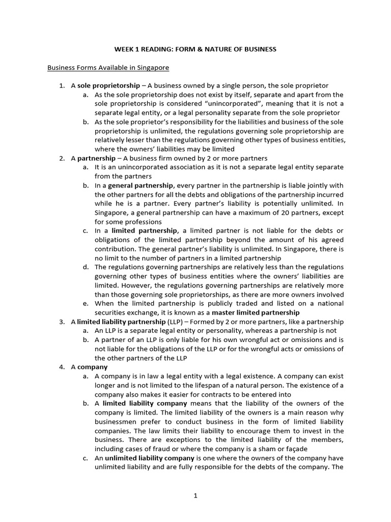 SMU BGS Notes | PDF | Partnership | Limited Liability Partnership