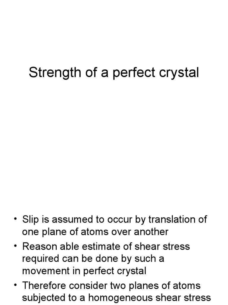 Strength of A Perfect Crystal | PDF