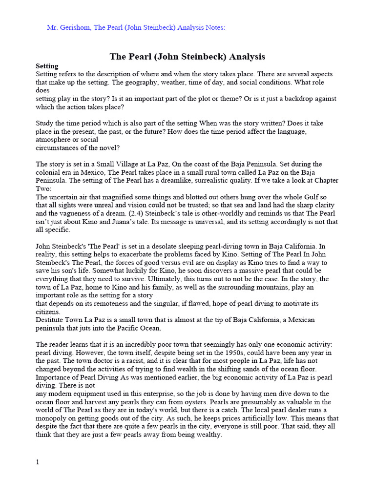 The Pearl Analysis | PDF