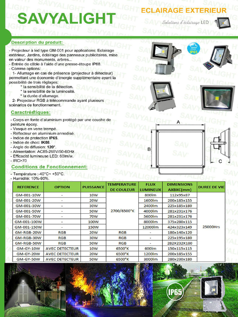 FT Projecteur Led Savyalight | PDF