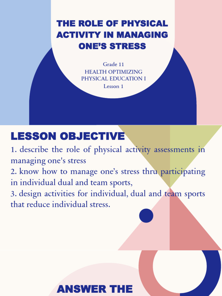 The Role of Physical Activity in Managing Ones Stress | PDF | Self ...