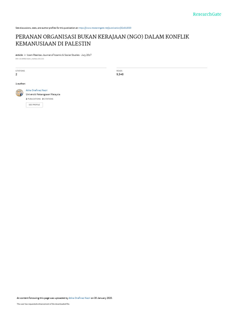 Peranan Organisasi Bukan Kerajaan Ngo Dalam Konfli | PDF | State Of ...