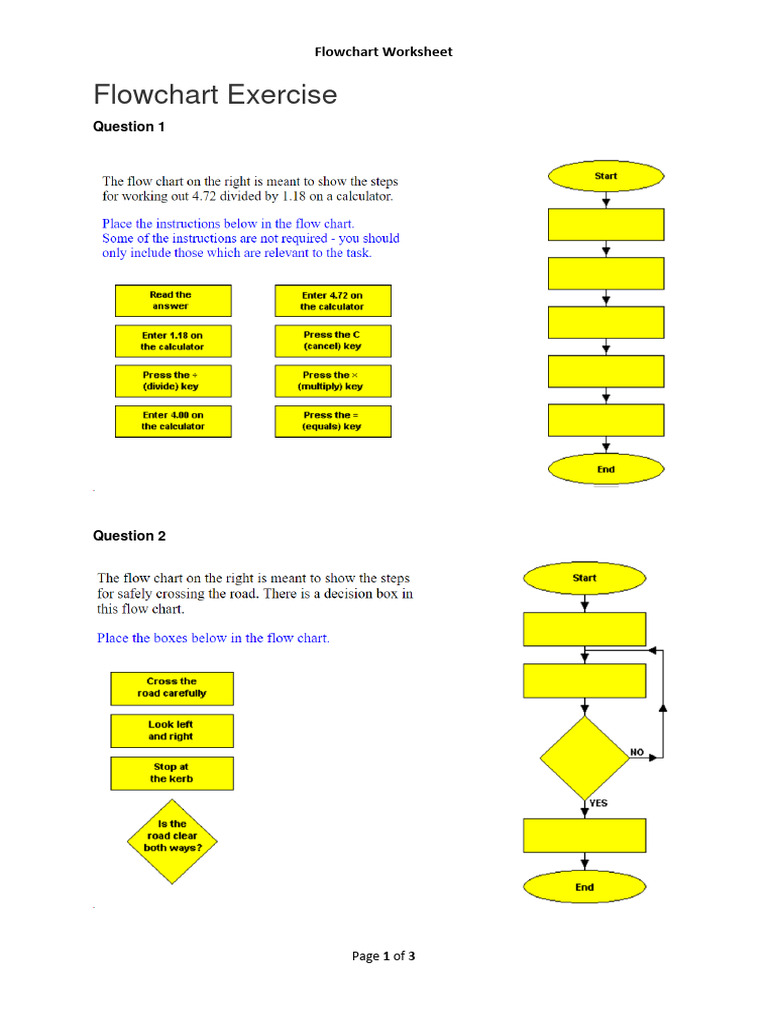 Worksheet 04, Yr 9, Flowchart | PDF