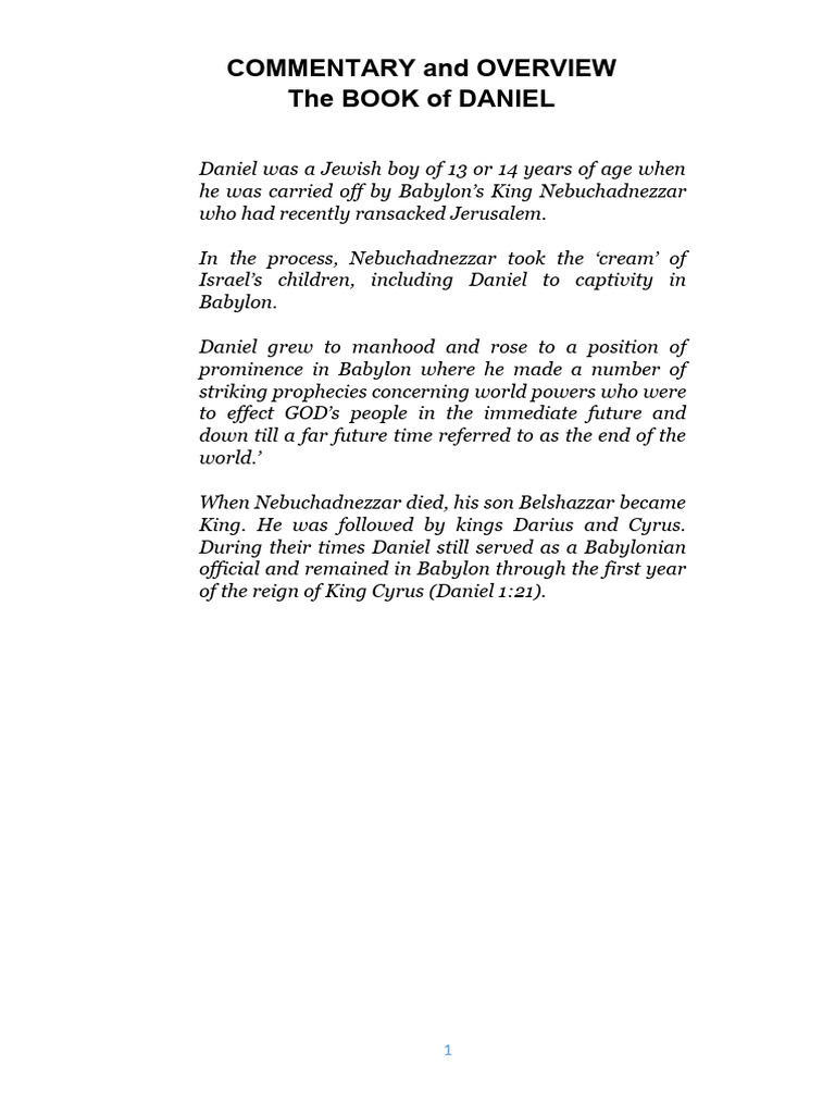 Daniel Book Of Pdf Shadrach Meshach And Abednego Daniel