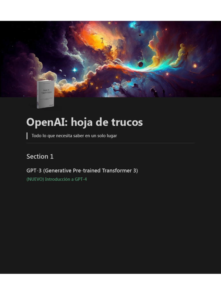 OpenAI - Hoja de Trucos | PDF | Red neuronal artificial | Aprendizaje