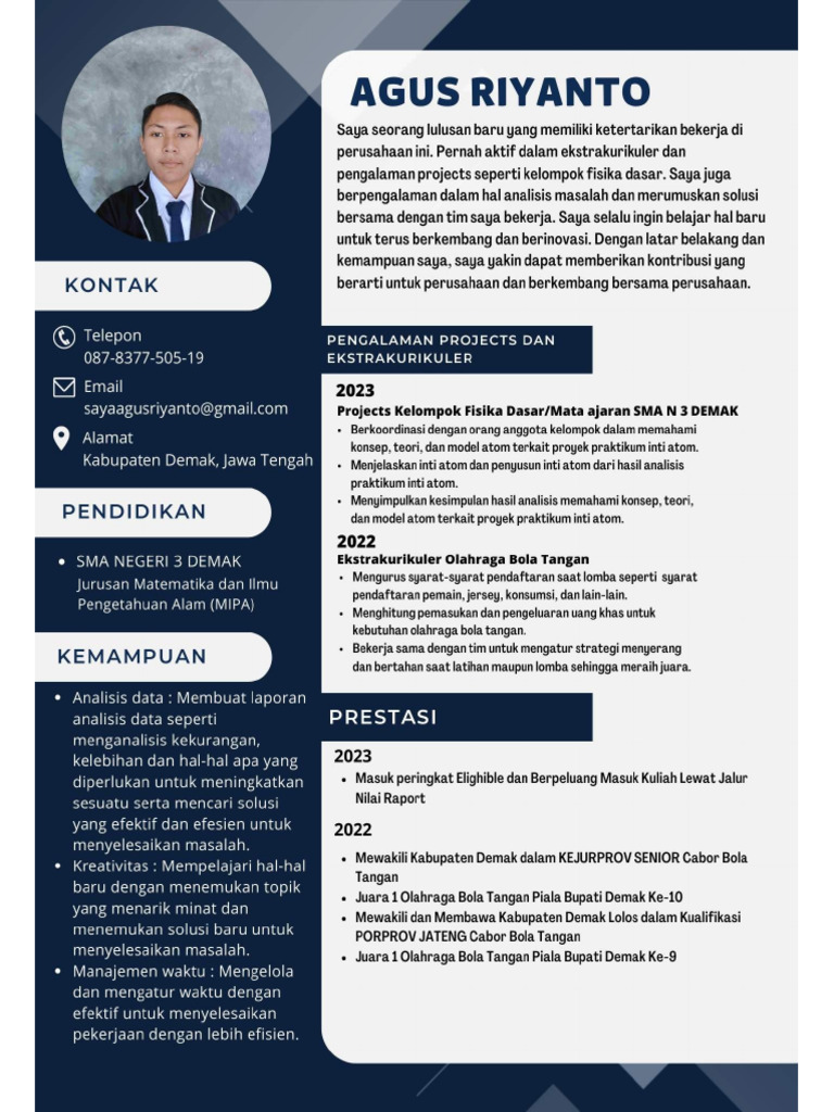 CV Agus Riyanto | PDF