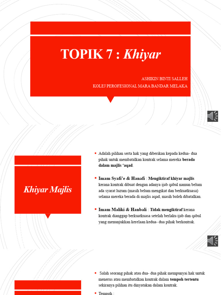 Bab 11 Pilihan KPD Khiyar (Jenis2 Khiyar) | PDF