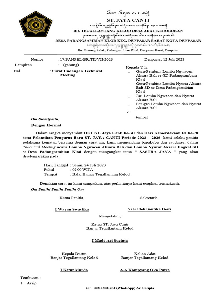 Surat Undangan TM | PDF