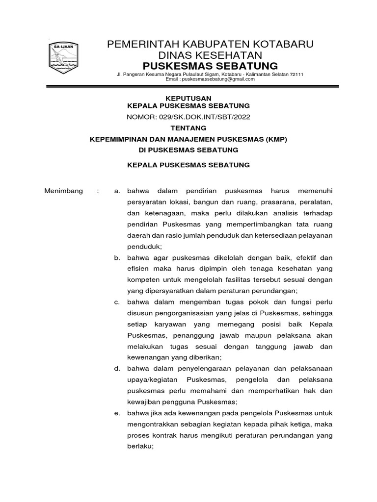 1.2.2.b.1 SK Tentang Kegiatan KMP | PDF | Bisnis | Pengelolaan Keuangan & Uang