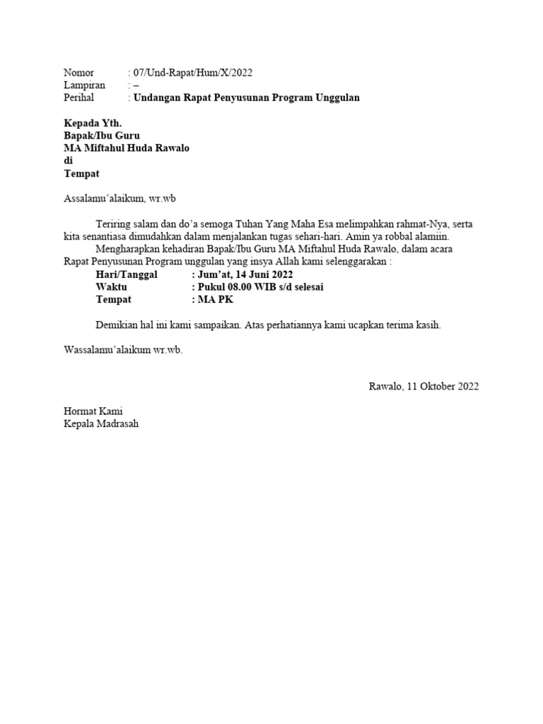 Undangan Rapat | PDF