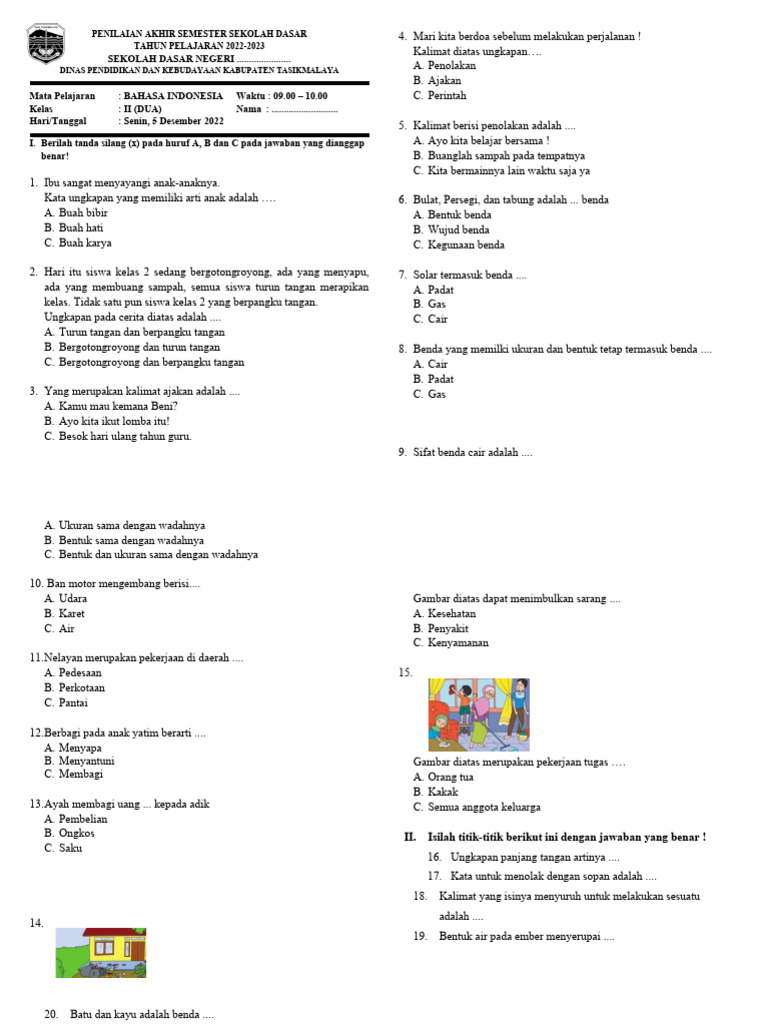 Contoh Soal PAS B. INDONESIA | PDF | Seni