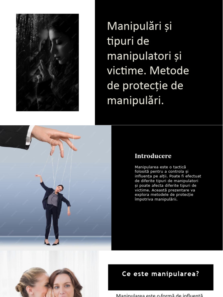 Manipulări Și Tipuri de Manipulatori Și Victime. Metode de Protecție de ...