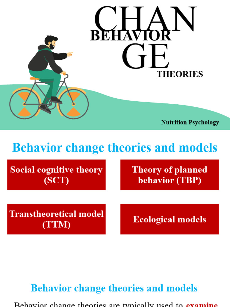 3 Behavior Change Theories | PDF | Behavior | Cognitive Behavioral Therapy